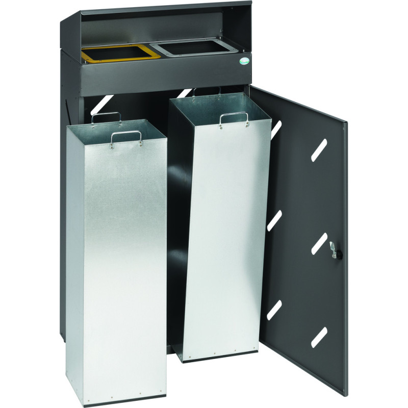 POUBELLE STATION DE TRI SÉLECTIF 2 X 60 L